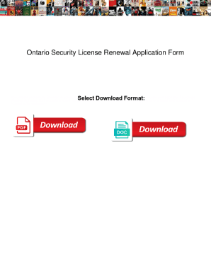 Fillable Online Ontario Security License Renewal Application Form ...