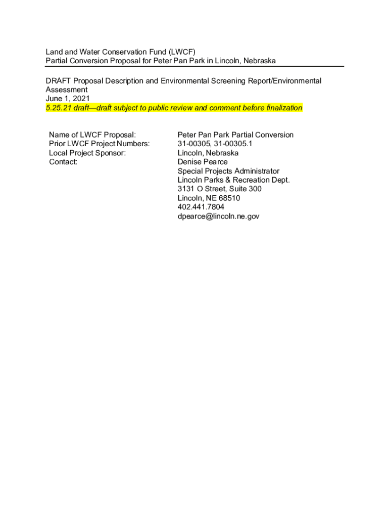 Fillable Online LWCF Forms - Land and Water Conservation Fund (U.S ...