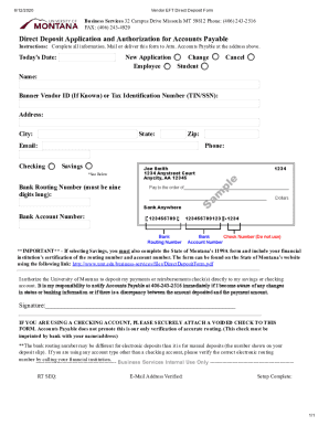 Fillable Online Vendor EFT Direct Deposit Form Fillable Fax Email Print ...