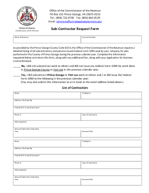 Fillable Online Sub-Contractor Request Form Fax Email Print - pdfFiller