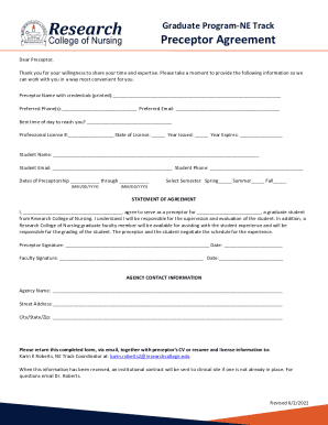 Fillable Online Preceptor Packet: Fax Email Print - pdfFiller