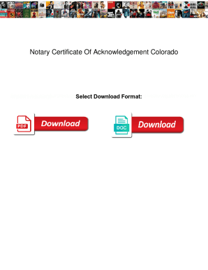 Fillable Online Notary Certificate Of Acknowledgement Colorado. Notary ...