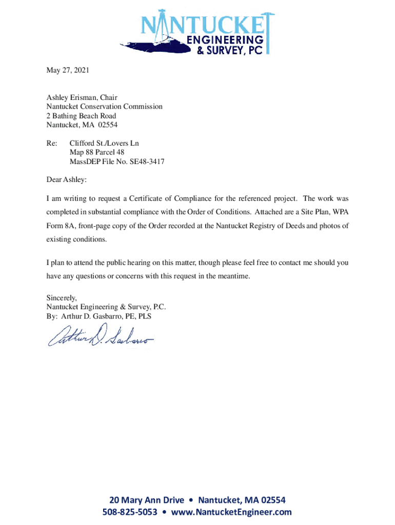 Fillable Online COC REQUEST Nantucket Islands Land Bank Fax Email Print ...