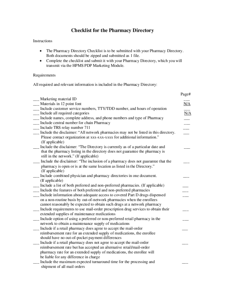 Fillable Online Pharmacy Inspection Checklist- Random Yes No N/A ...