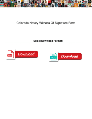 Fillable Online Colorado Notary Witness Of Signature Form. Colorado ...