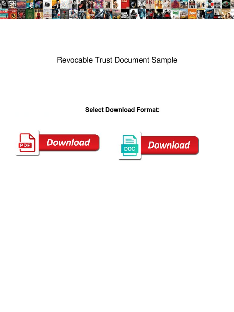 Fillable Online Revocable Trust Document Sample. Revocable Trust ...