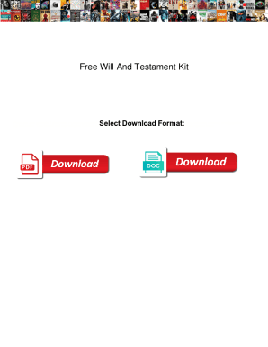 Fillable Online Free Will And Testament Kit. Free Will And Testament ...
