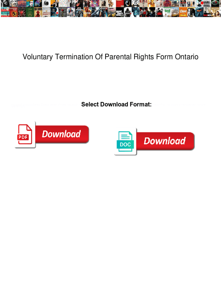 Fillable Online Voluntary Termination Of Parental Rights Form Ontario ...
