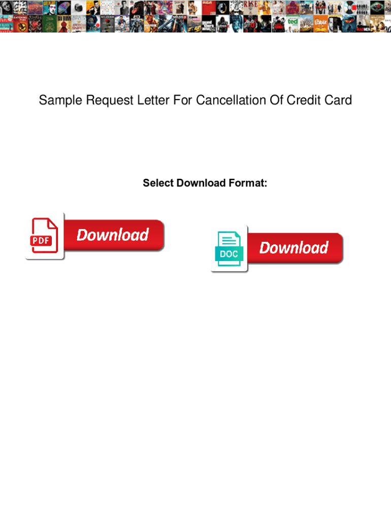Fillable Online Sample Request Letter For Cancellation Of Credit Card ...