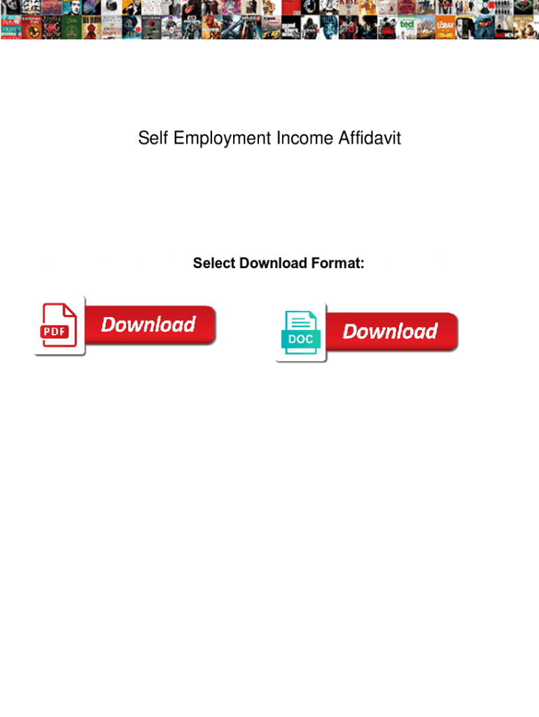 Fillable Online Self Employment Income Affidavit. Self Employment ...