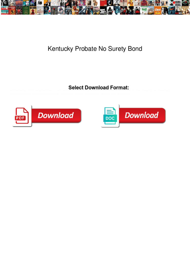 Fillable Online Kentucky Probate No Surety Bond. Kentucky Probate No ...