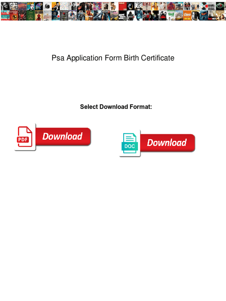 Fillable Online Psa Application Form Birth Certificate. Psa Application ...