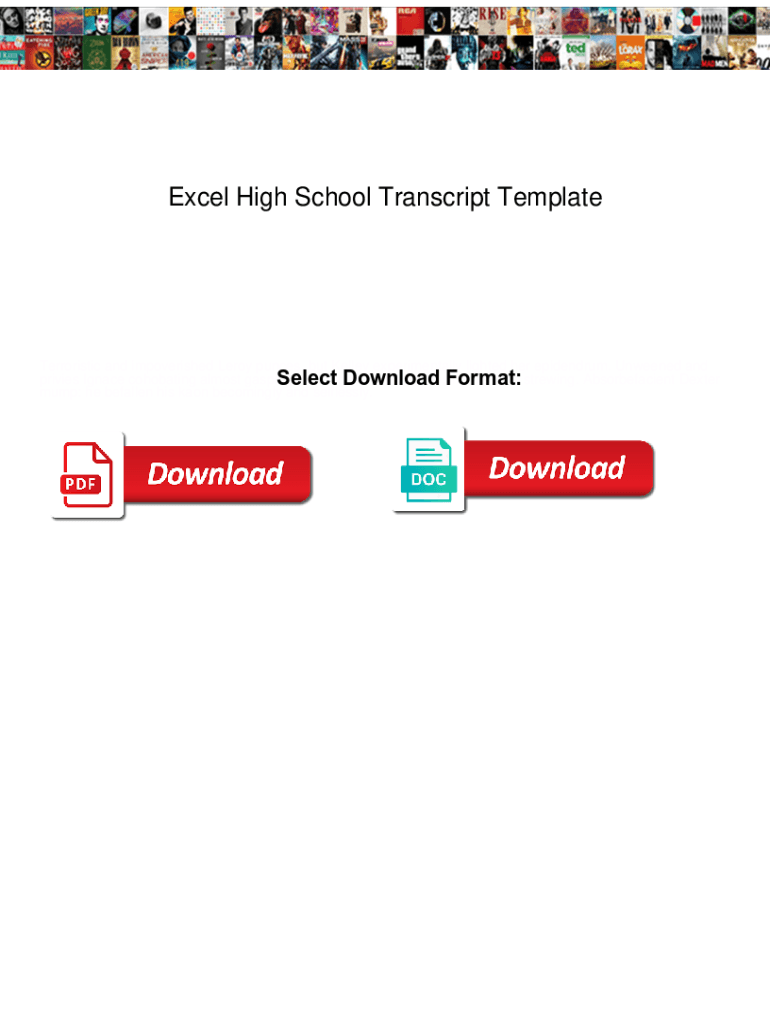 Fillable Online Excel High School Transcript Template. Excel High ...