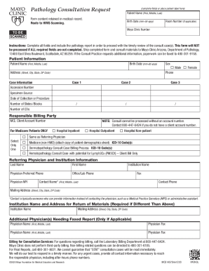 Fillable Online Pathology Consultation Request - MCS14572. Pathology Consultation Request ...