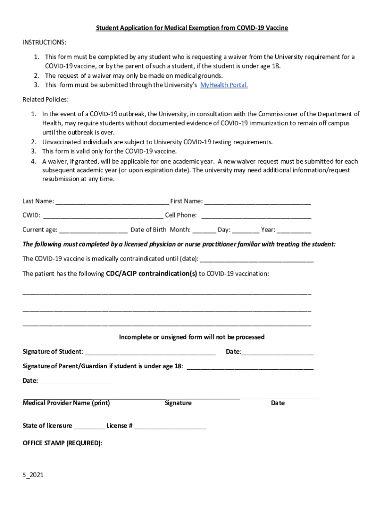 Fillable Online View Medical Exemption Form. Fax Email Print - pdfFiller