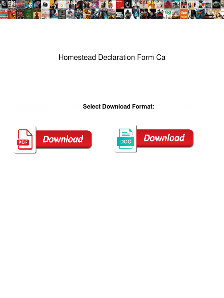 Fillable Online Homestead Declaration Form Ca. Homestead Declaration ...