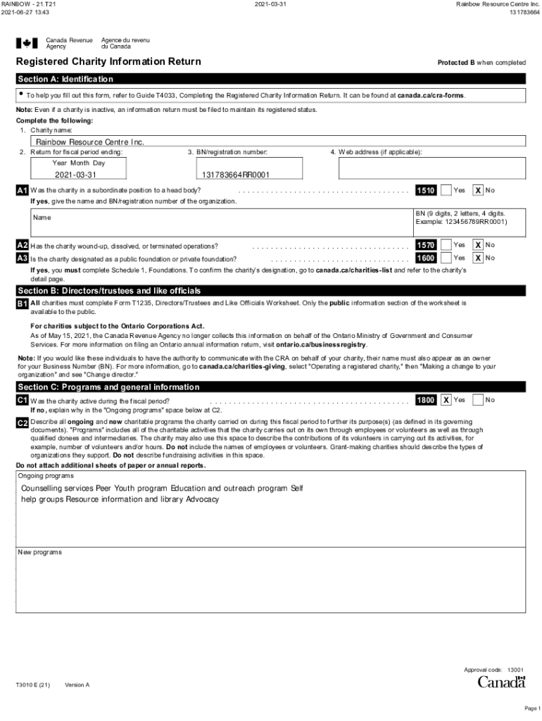 Fillable Online Cantax-RAINBOW - 21.T21-T3010 Fax Email Print - pdfFiller