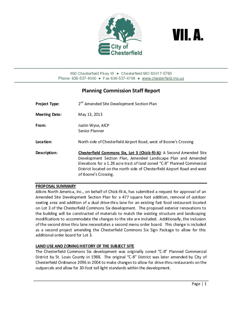 Fillable Online Fillable Online Amended Site Development Section Plan ...