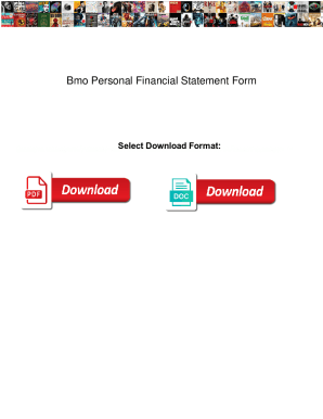 Fillable Online Bmo Personal Financial Statement Form. Bmo Personal ...