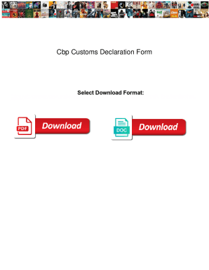 Fillable Online New Customs Declaration Form CBP 6059BU.S. Customs and ...