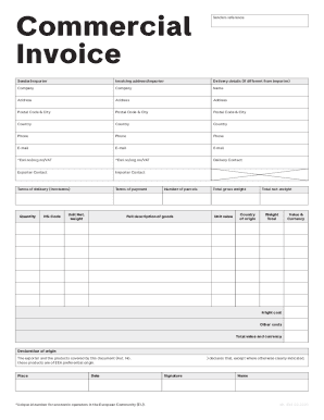 Fillable Online Commercial Invoice: UPS - United States Fax Email Print ...
