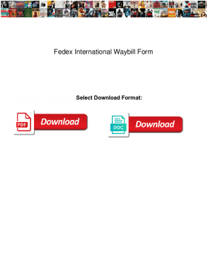 Fillable Online Fedex International Waybill Form. Fedex International ...