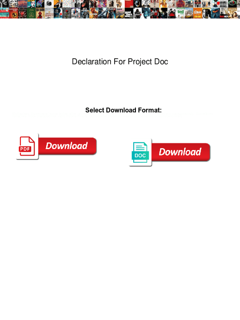 Fillable Online Declaration For Project Doc. Declaration For Project ...