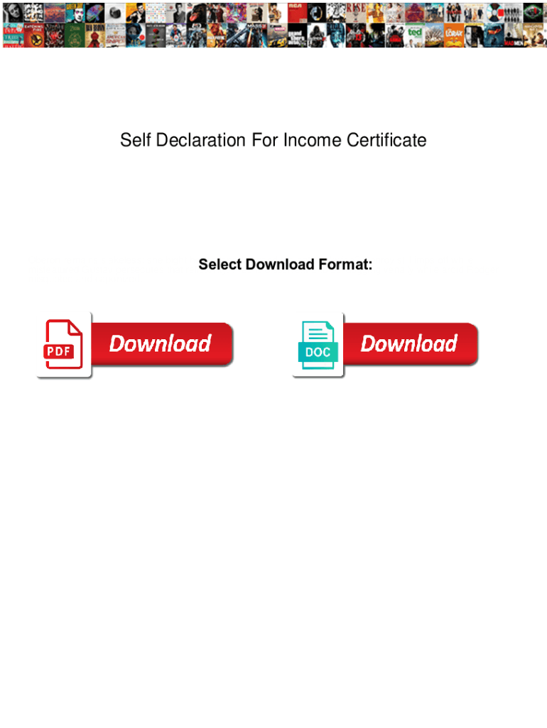 Fillable Online Self Declaration For Income Certificate. Self ...