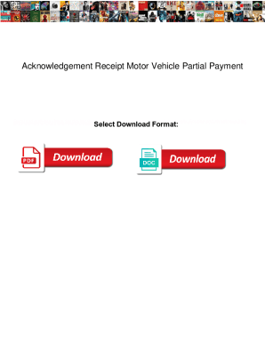 Fillable Online Acknowledgement Receipt Motor Vehicle Partial Payment ...