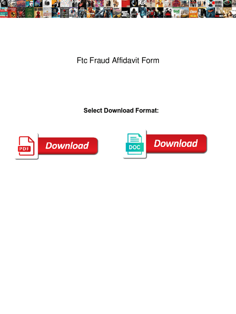 Fillable Online Ftc Fraud Affidavit Form. Ftc Fraud Affidavit Form ...