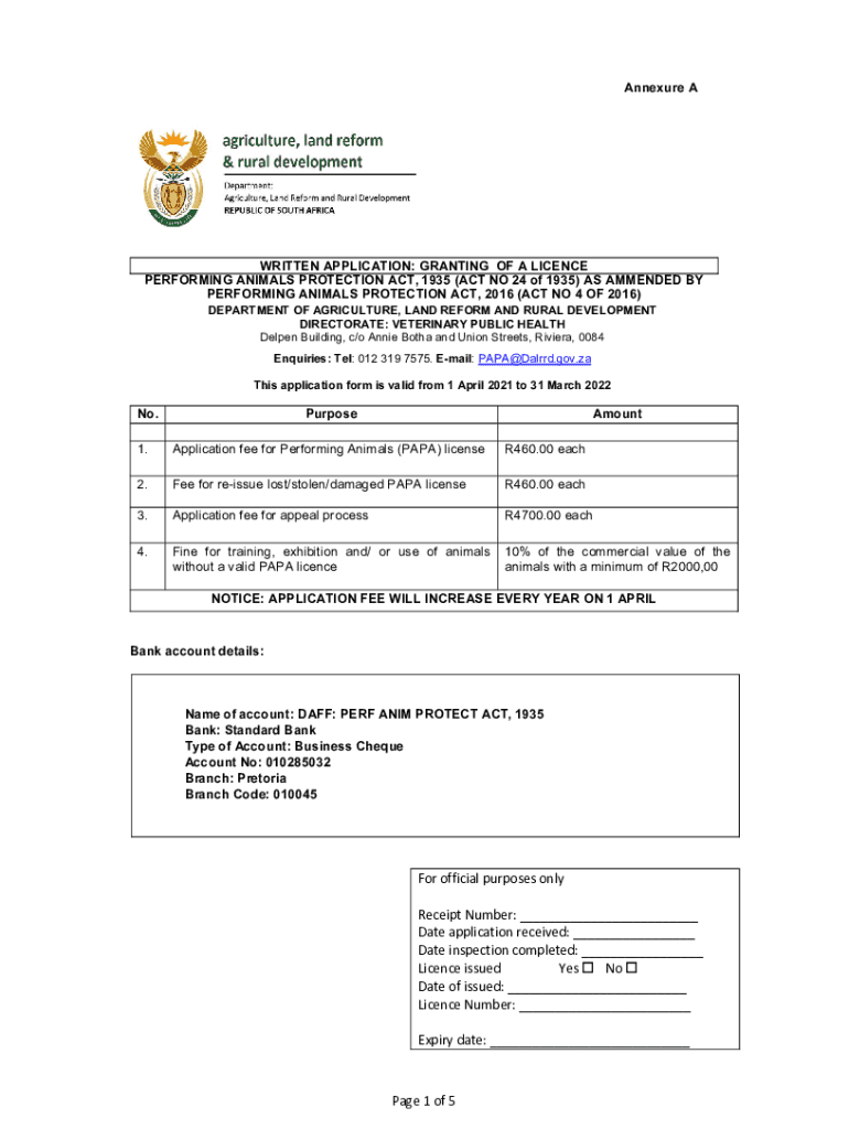Fillable Online Amended PAPA Application Form 1 April 2021-31 March ...
