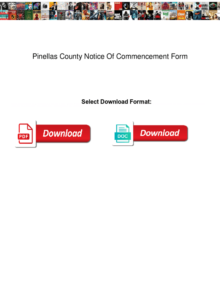 Fillable Online Pinellas County Notice Of Commencement Form. Pinellas County Notice Of ...