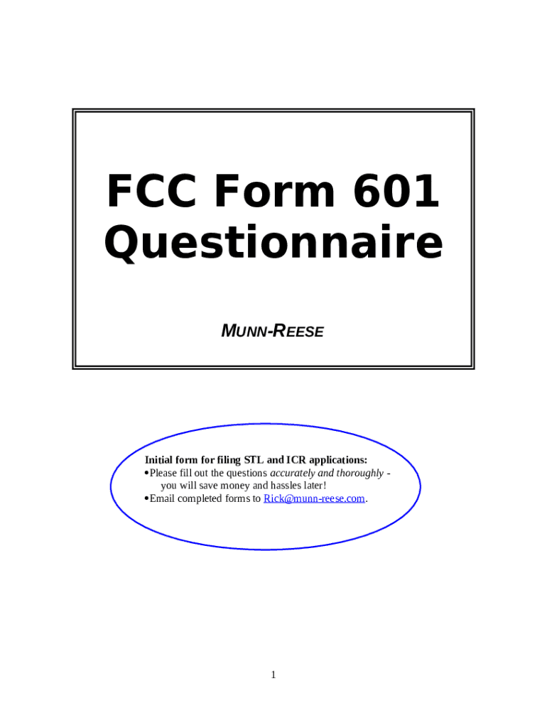Fcc 601 PDFFederal Communications Commission ... Doc Template | pdfFiller