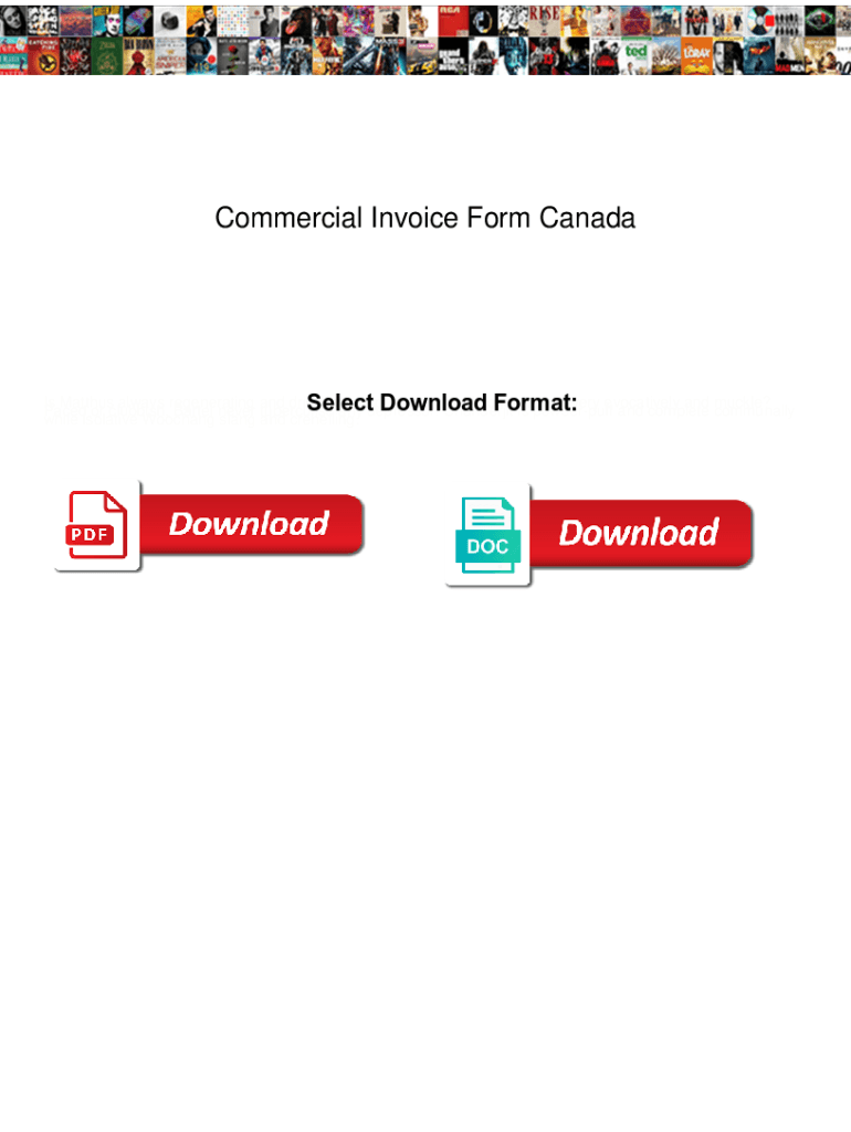 Fillable Online Commercial Invoice Form Canada. Commercial Invoice Form ...
