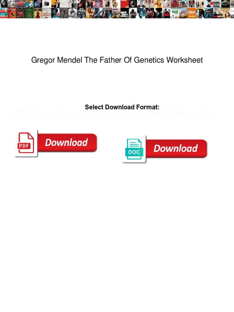 Fillable Online Gregor Mendel The Father Of Genetics Worksheet. Gregor ...