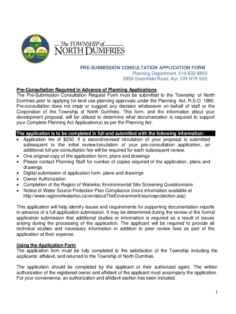 Fillable Online Planning 10A - Pre-Consultation Form Word ...