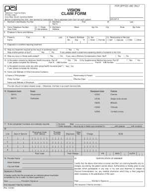 Fillable Online Vision Claim Form 10290 Fax Email Print - pdfFiller