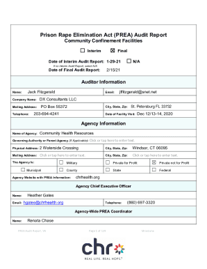 Fillable Online Annual PREA Incident Report, Safety: Page # Date ...