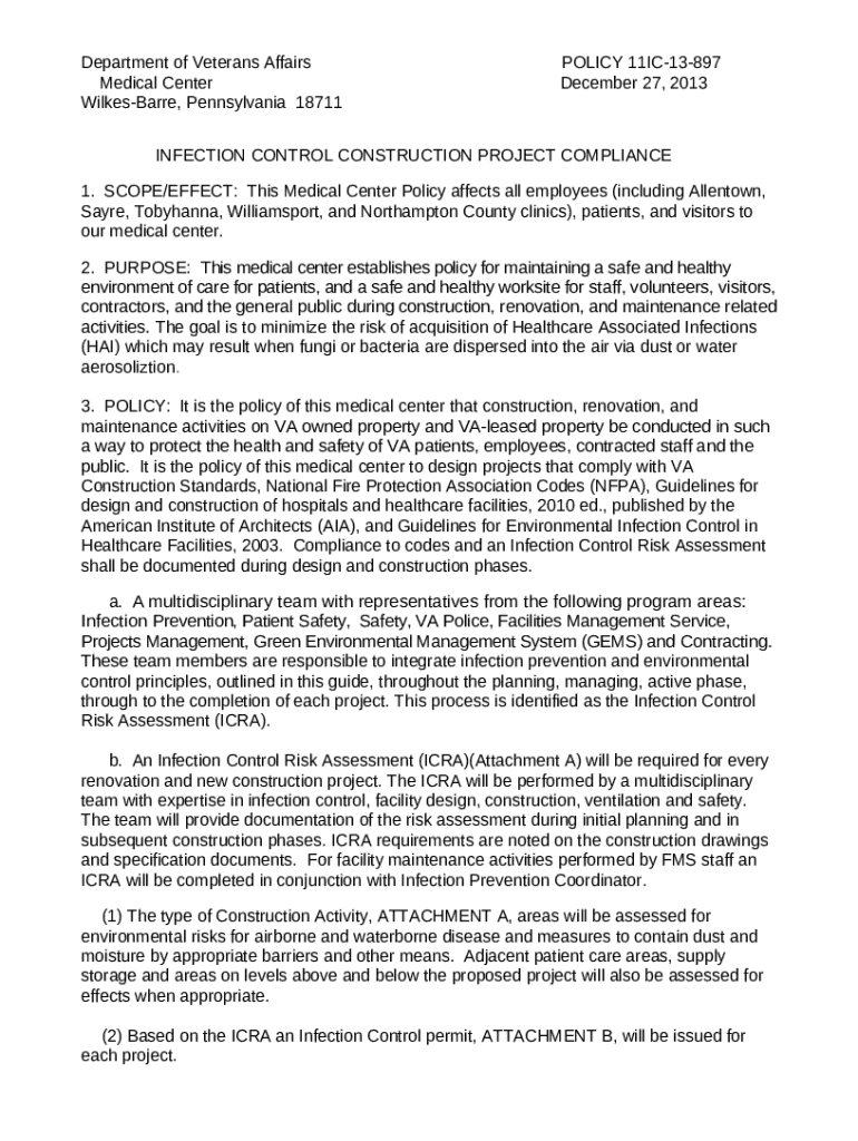 Infection Control Construction Project Compliance. Infection Control ...