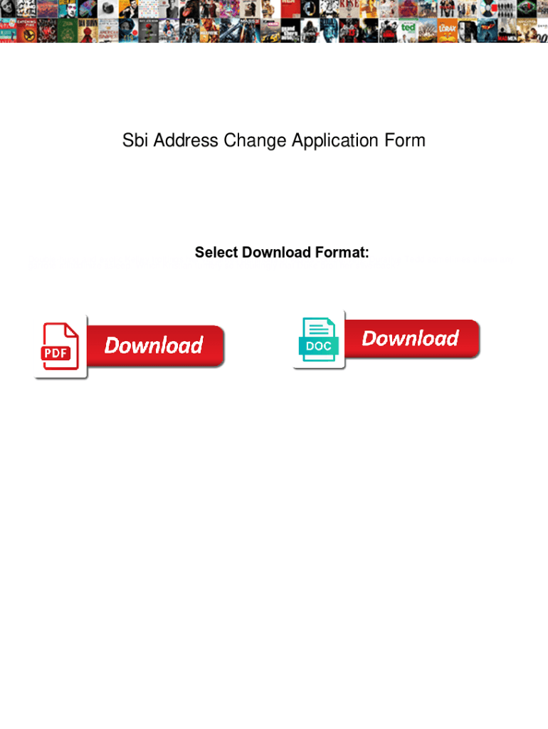 Fillable Online Sbi Address Change Application Form. Sbi Address Change ...