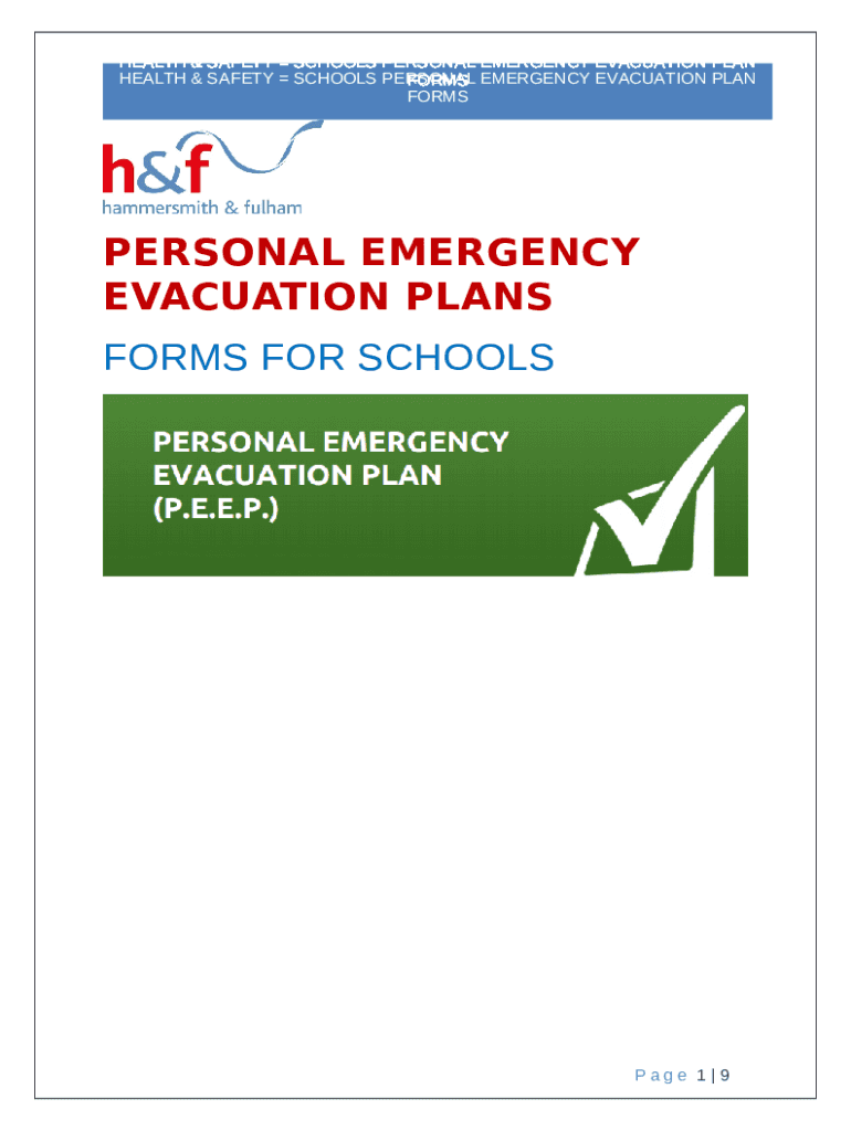 HEALTH & SAFETYschools personal emergency evacuation plan s Doc ...