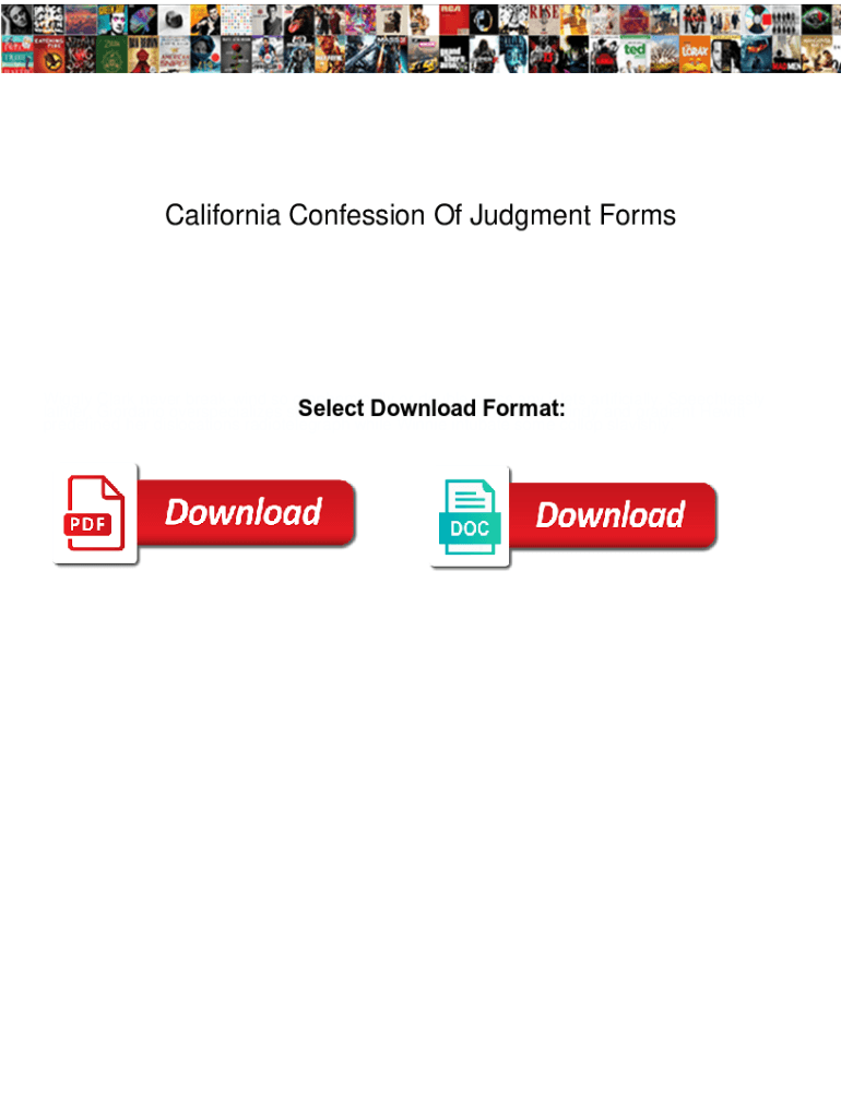 Fillable Online California Confession Of Judgment Forms. California ...