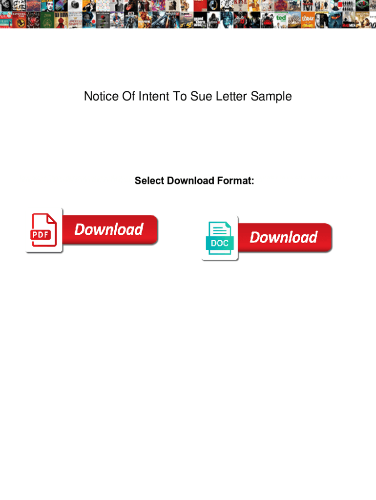 Fillable Online Notice Of Intent To Sue Letter Sample. Notice Of Intent ...