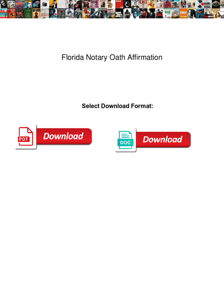 Fillable Online Florida Notary Oath Affirmation. Florida Notary Oath ...
