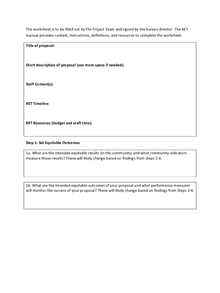 Fillable Online Racial Equity Toolkit Worksheet Fax Email Print - pdfFiller