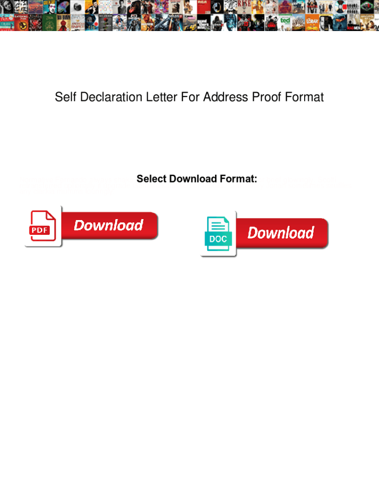 Fillable Online Self Declaration Letter For Address Proof Format. Self ...