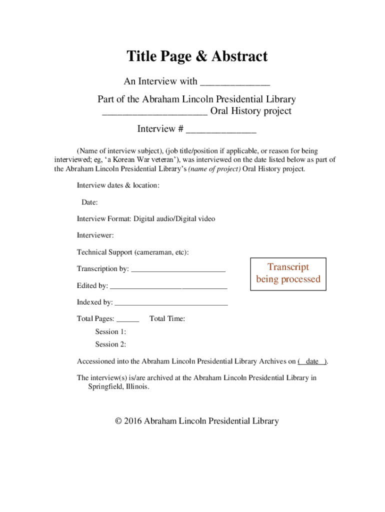 Fillable Online Title Page and Abstract Outline Fax Email Print - pdfFiller