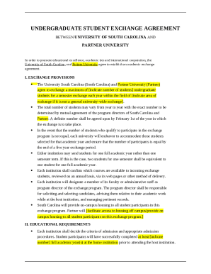 undergraduate student exchange agreement - University of ... Doc ...
