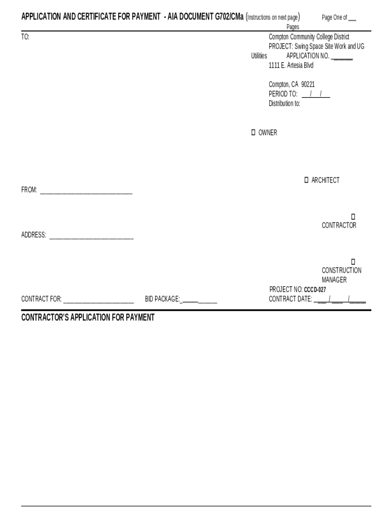 APPLICATION AND CERTIFICATE FOR PAYMENT AIA ... - NET Doc Template ...