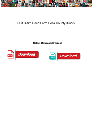 Fillable Online Quit Claim Deed Form Cook County Illinois. Quit Claim ...